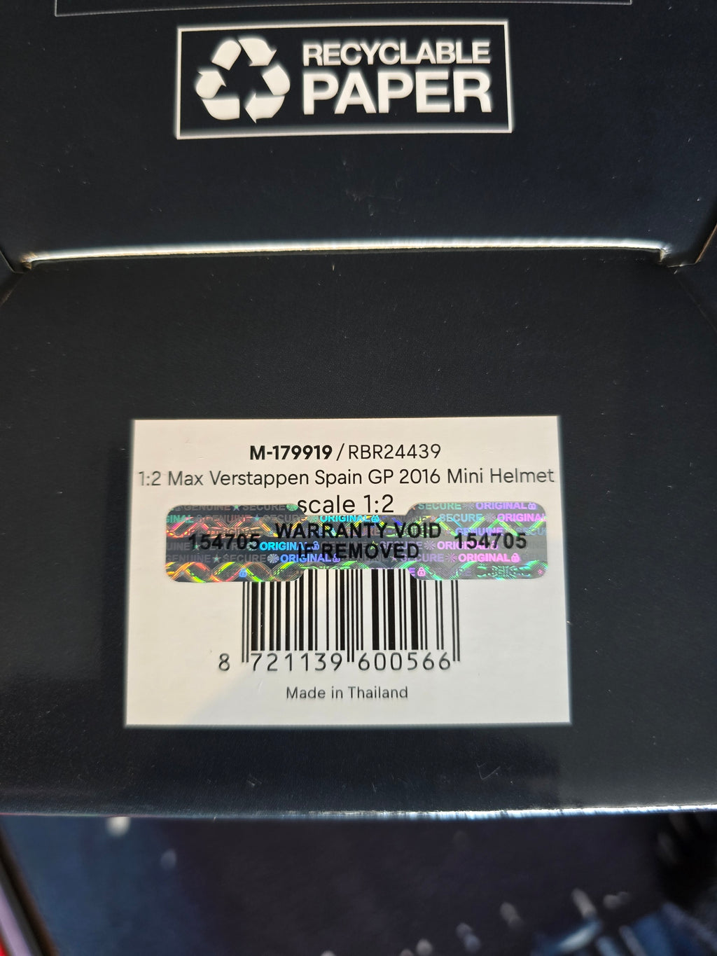 Formula 1 Official - 1:2 Max Verstappen - Spain GP 2016 Mini Helmet ...